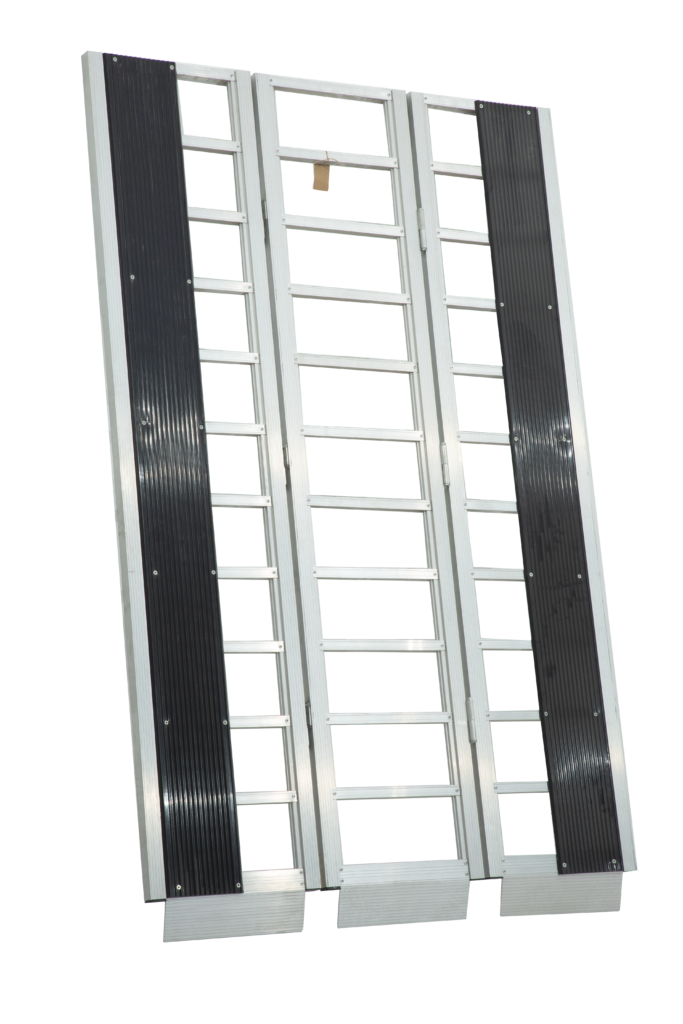 Tri-Fold Aluminum Snow Ramp With Safety Belts | Ezlee